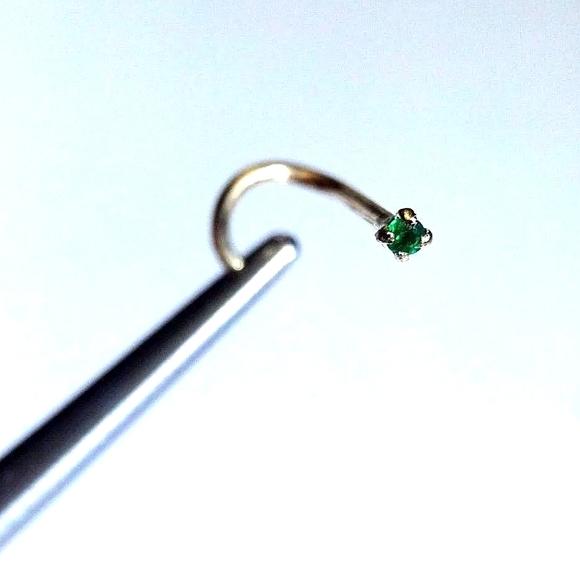 Hand Crafted | Jewelry | New 4k 2ct Natural Vs Columbian Green Emerald Nose Ring Stud | Poshmark